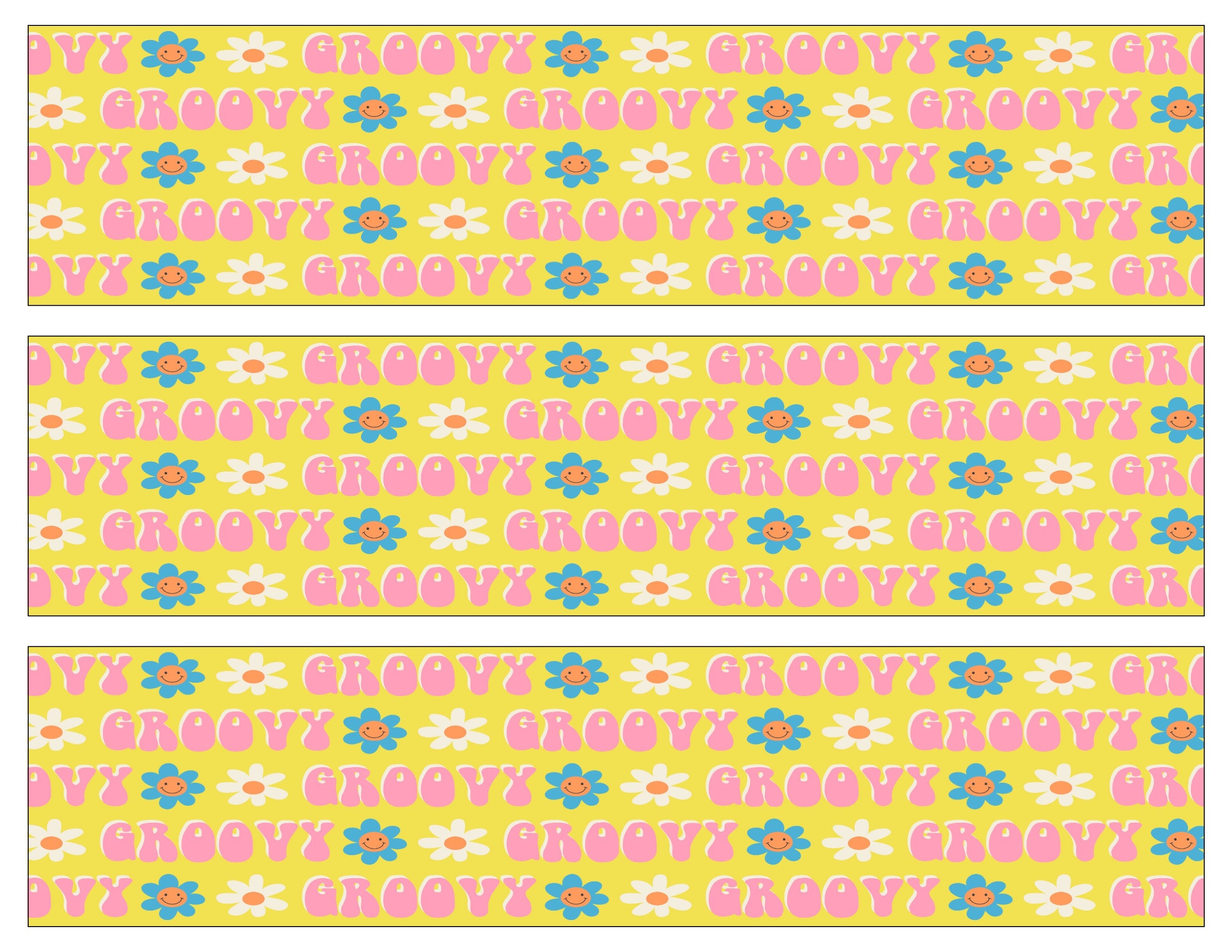 Feelin' Groovy Bulletin Board Border 5 Printable Designs - Etsy