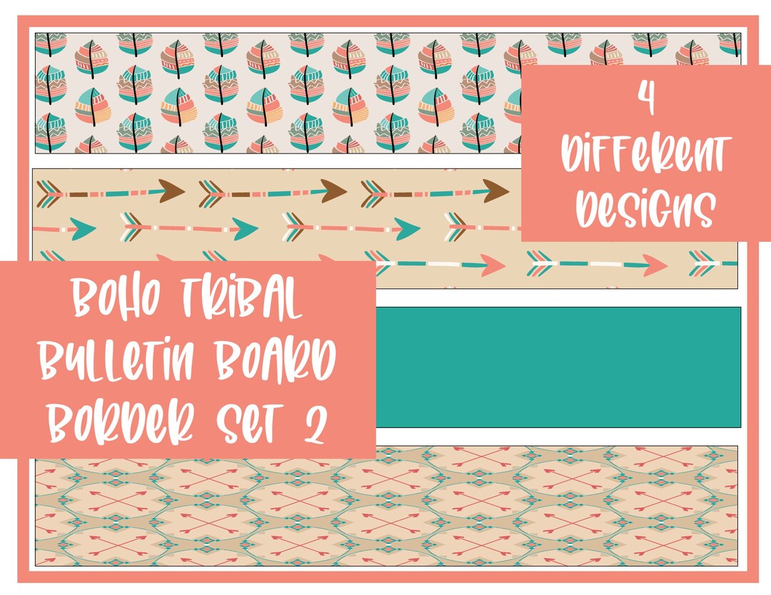 Boho Tribal Bulletin Board Border 4 Printable Designs (set 2) - Etsy