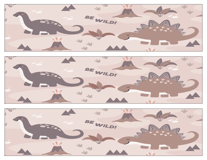 Neutral Dino Bulletin Board Border 6 Printable Designs - Etsy