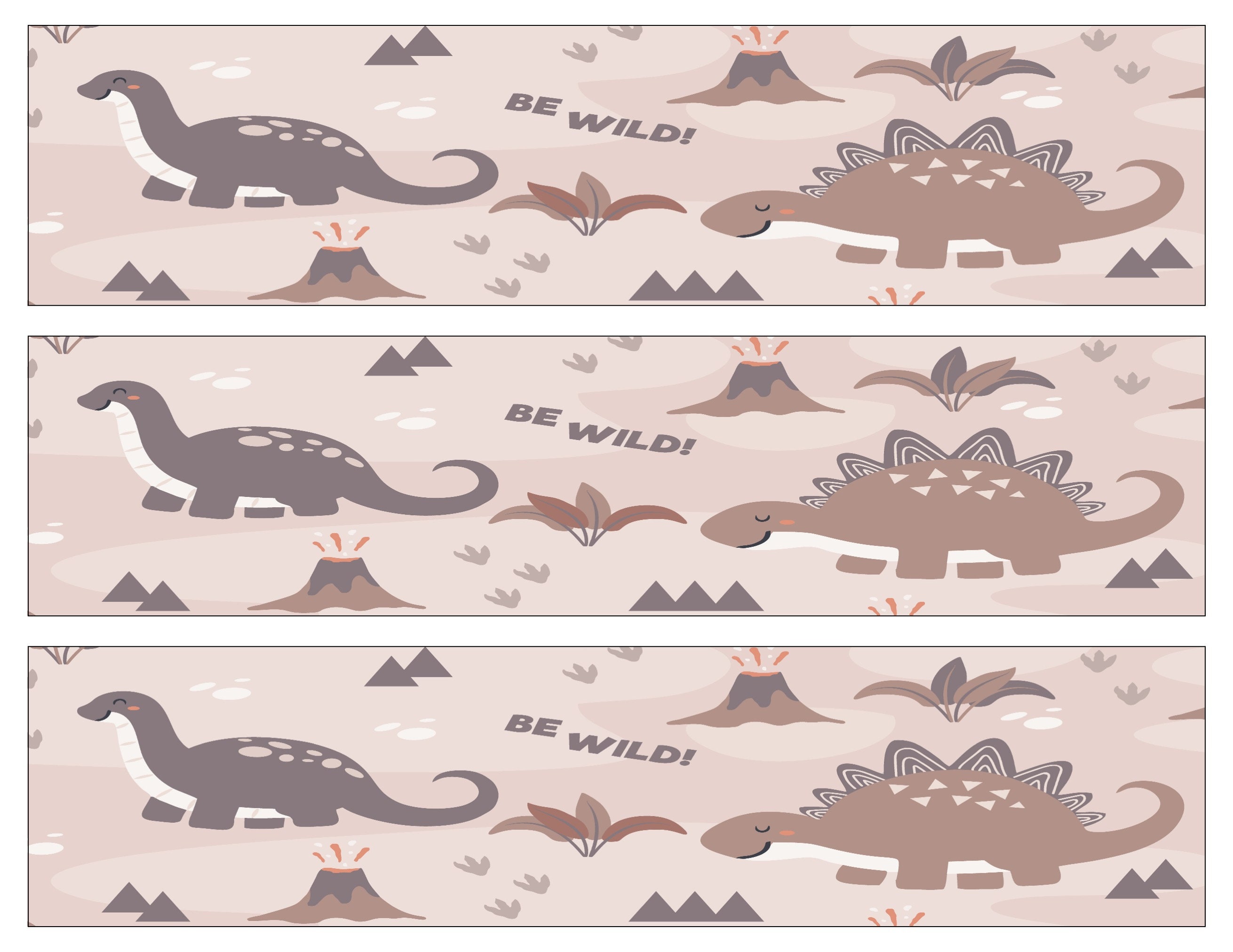 Neutral Dino Bulletin Board Border 6 Printable Designs - Etsy