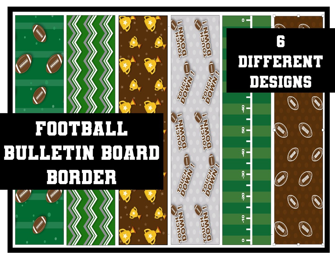 Football Bulletin Board Border 6 Printable Designs - Etsy
