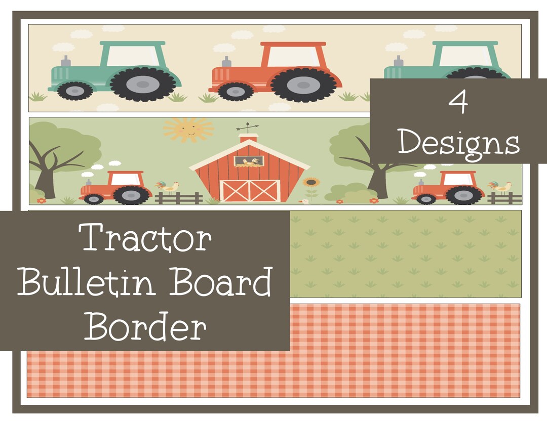 Tractor Bulletin Board Border 4 Printable Designs - Etsy