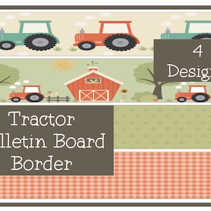 Tractor Bulletin Board Border 4 Printable Designs - Etsy