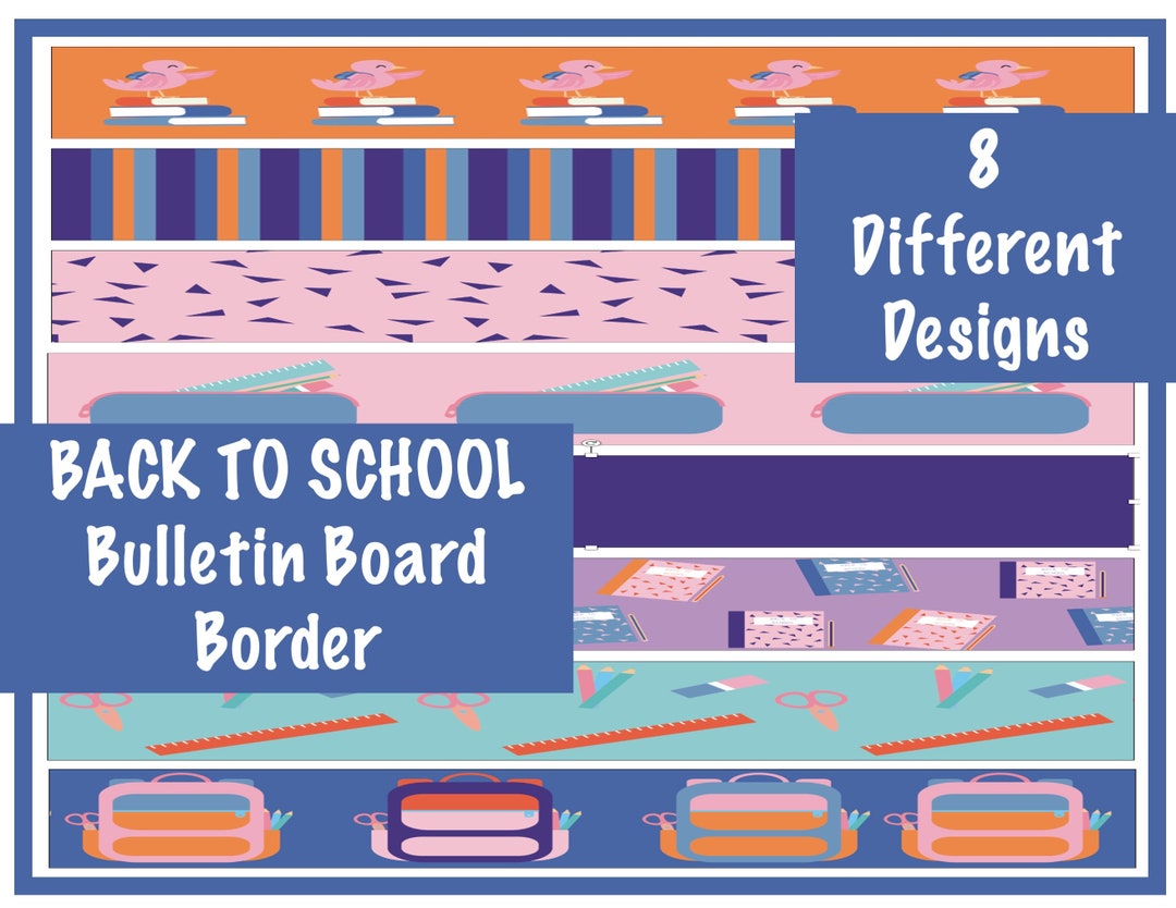 Back to School Bulletin Board Border 8 Printable Designs - Etsy