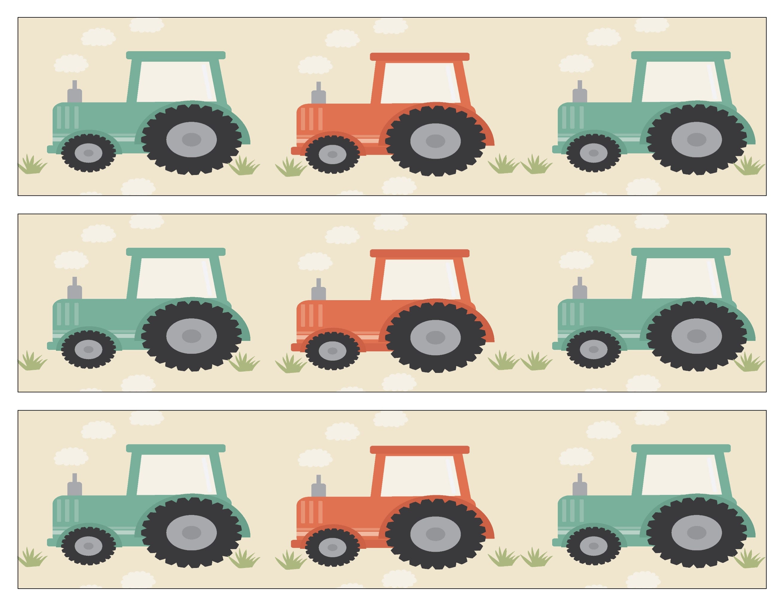 Tractor Bulletin Board Border 4 Printable Designs - Etsy