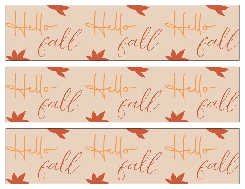 Hello Fall Bulletin Board Border 3 Printable Designs - Etsy