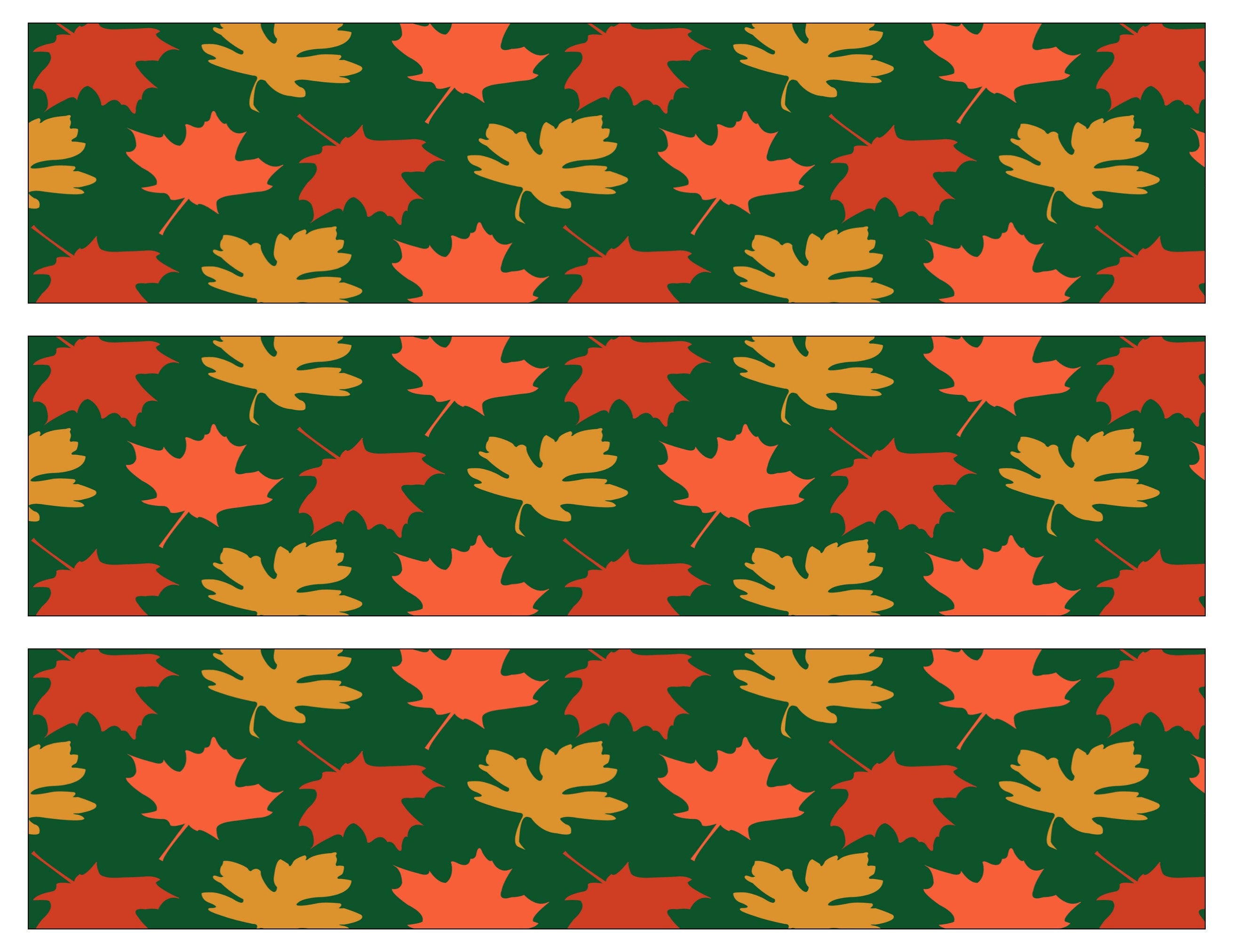Fall Leaves Bulletin Board Border 5 Printable Designs - Etsy