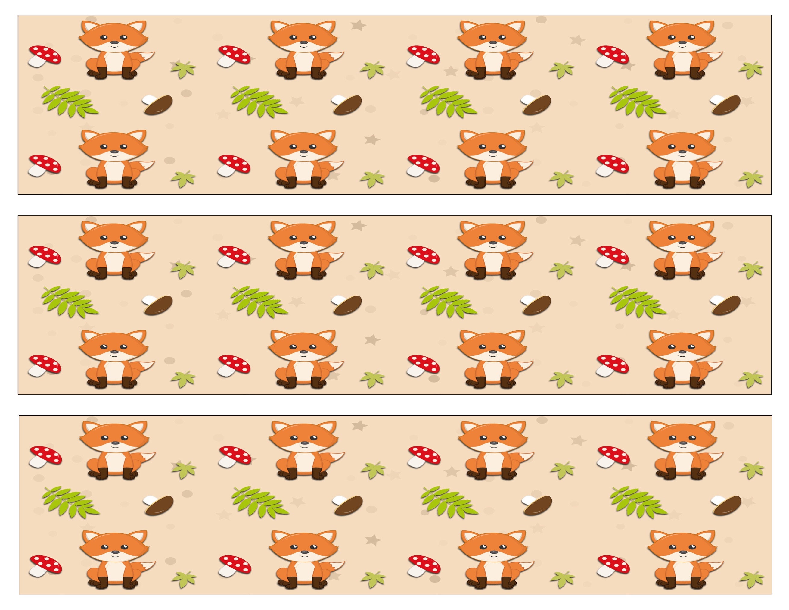 Fall Fox Bulletin Board Border 6 Printable Designs - Etsy