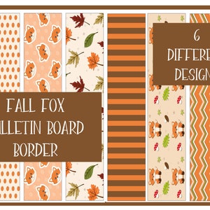 Fall Fox Bulletin Board Border 6 Printable Designs - Etsy