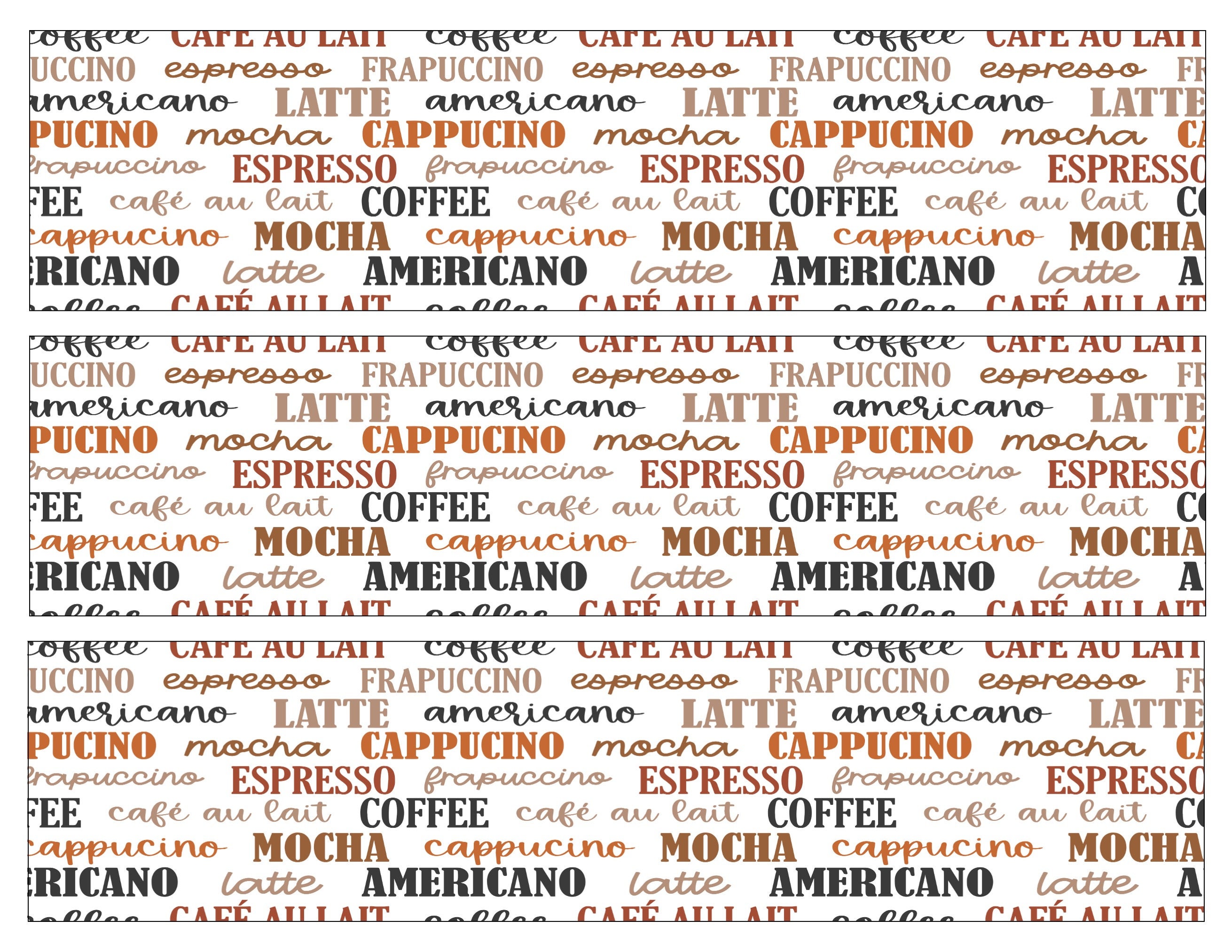 Coffee (light) Bulletin Board Border 5 Printable Designs - Etsy