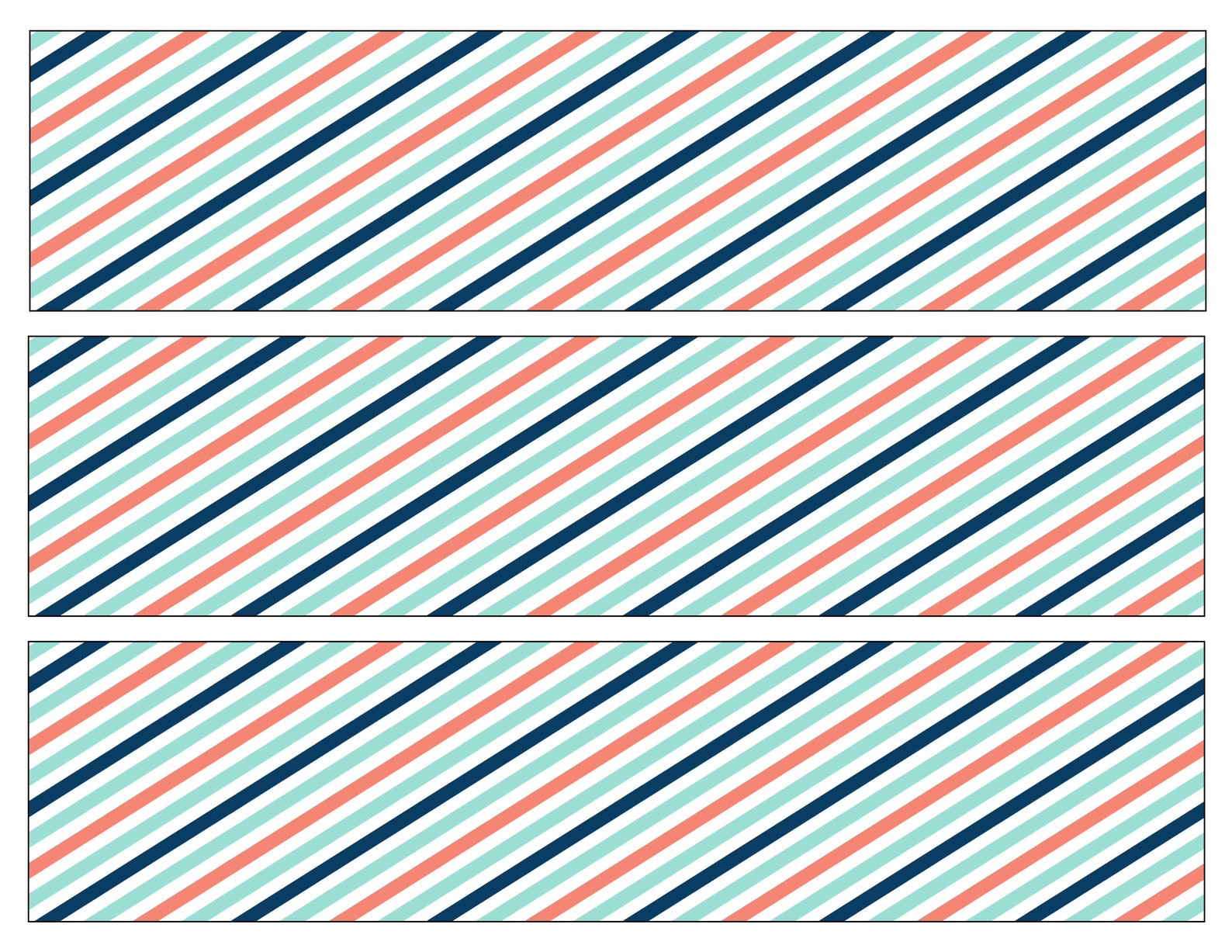 Coral and Blue Bulletin Board Border 12 Printable Designs School Border ...