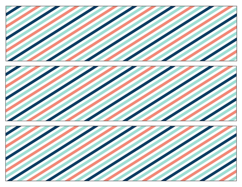 Coral and Blue Bulletin Board Border 12 Printable Designs School Border ...