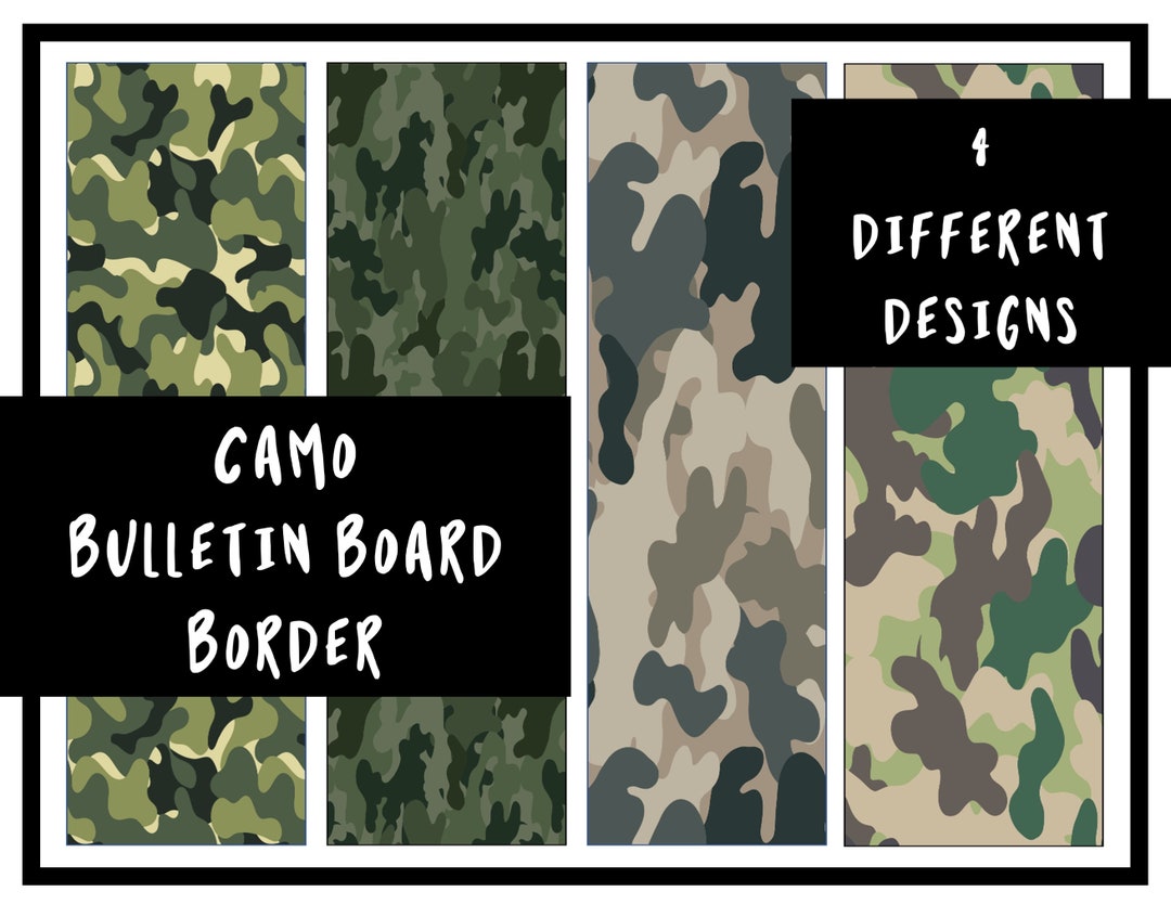 Camo Bulletin Board Border 4 Printable Designs - Etsy