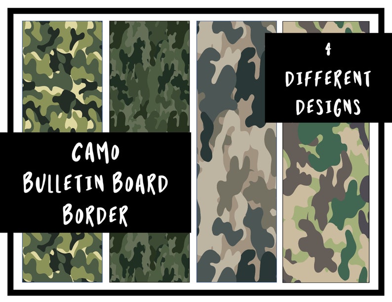Camo Bulletin Board Border 4 Printable Designs - Etsy