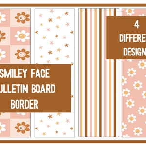 Smiley Face Bulletin Board Border 4 Printable Designs - Etsy