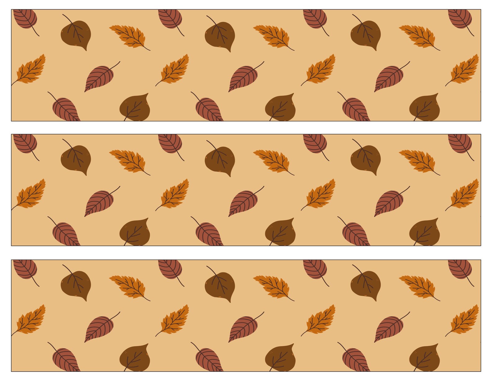 Autumn Leaves Bulletin Board Border 6 Printable Designs - Etsy