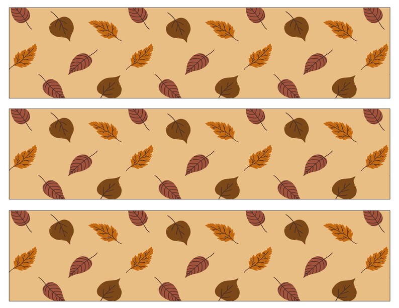 Autumn Leaves Bulletin Board Border 6 Printable Designs - Etsy