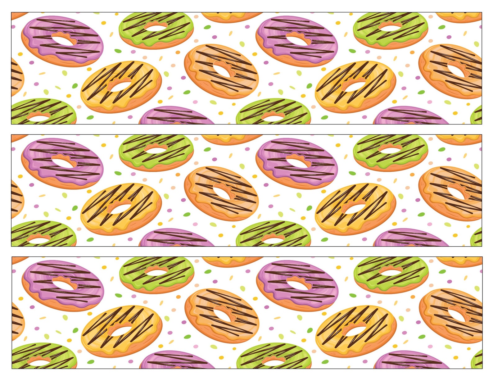 Donut Bulletin Board Border 6 Printable Designs - Etsy
