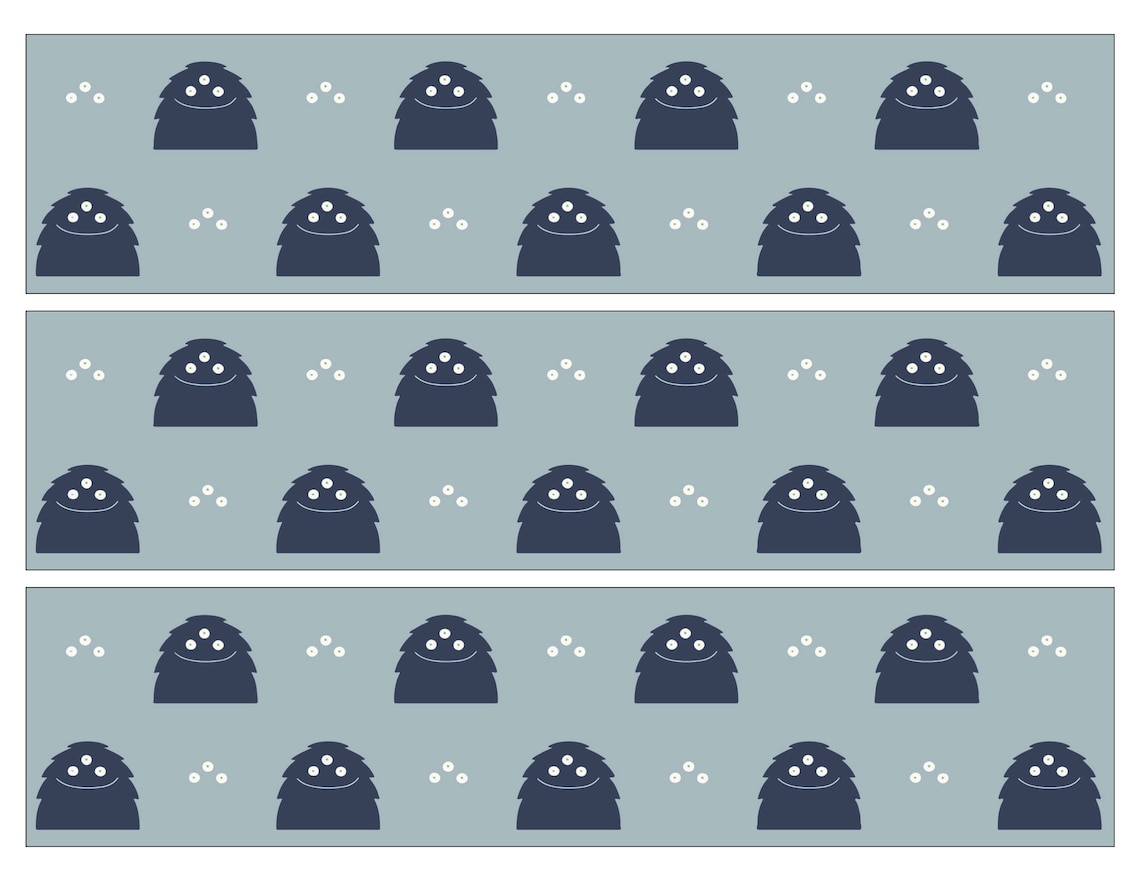 Cute Monster Bulletin Board Border 6 Printable Designs - Etsy