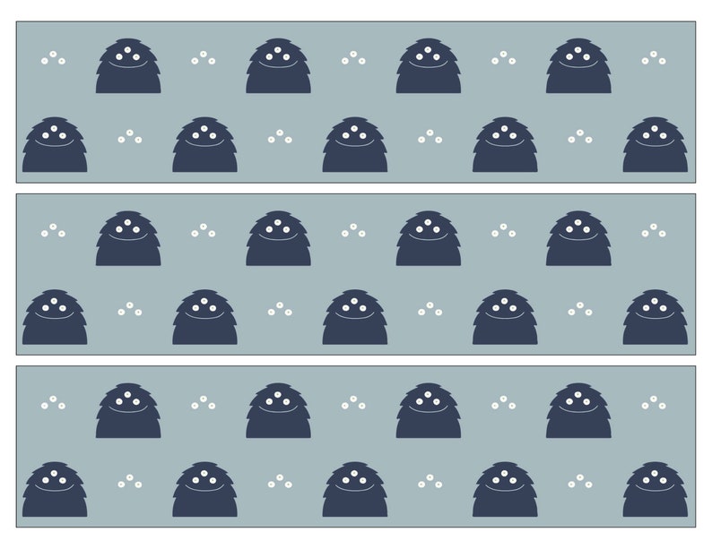 Cute Monster Bulletin Board Border 6 Printable Designs - Etsy