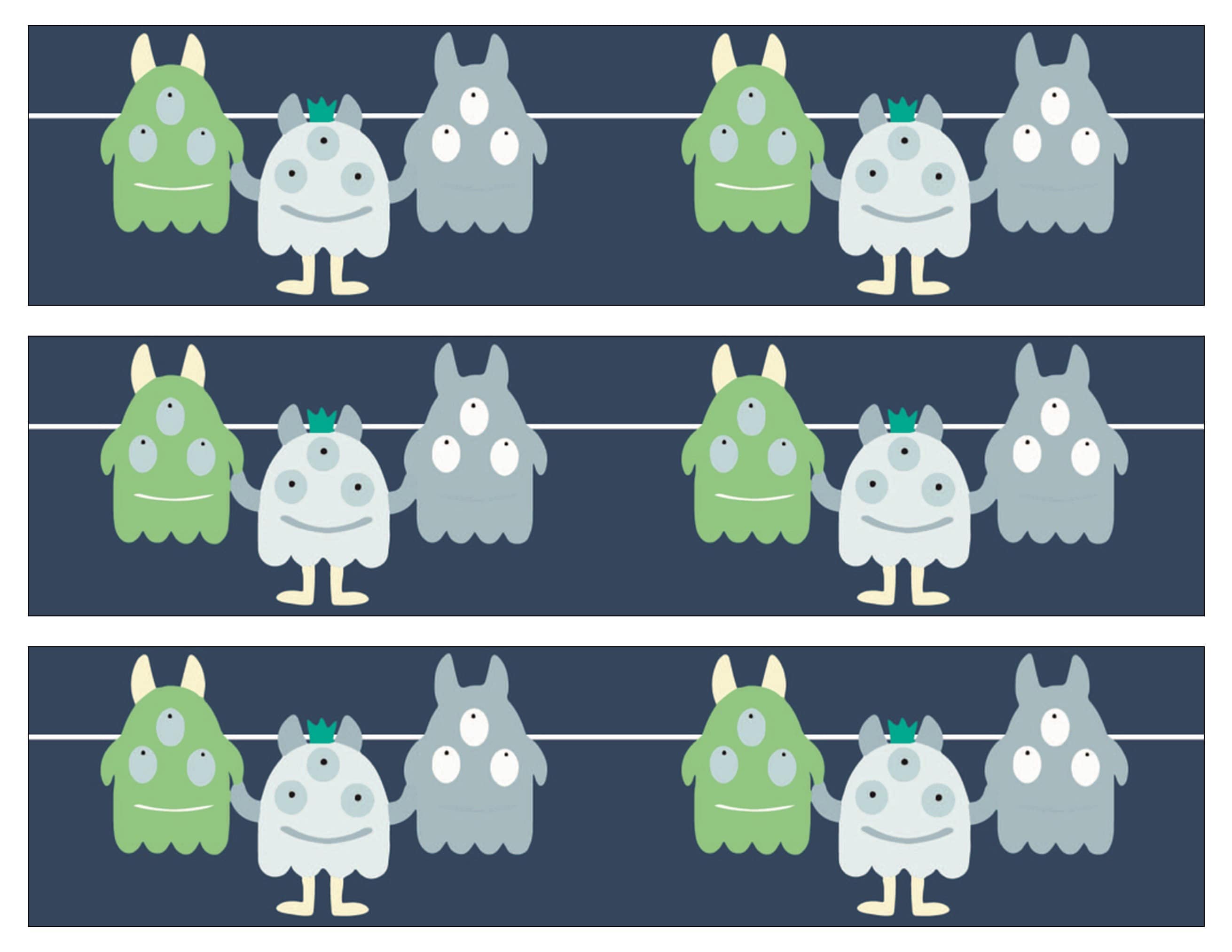 Cute Monster Bulletin Board Border 6 Printable Designs - Etsy