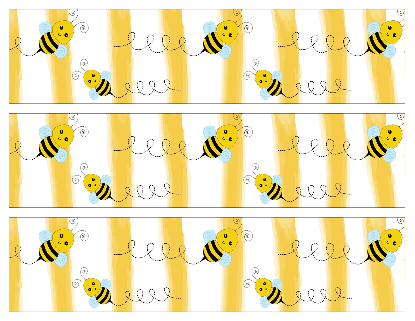 Bumblebee Bulletin Board Border 8 Printable Designs - Etsy
