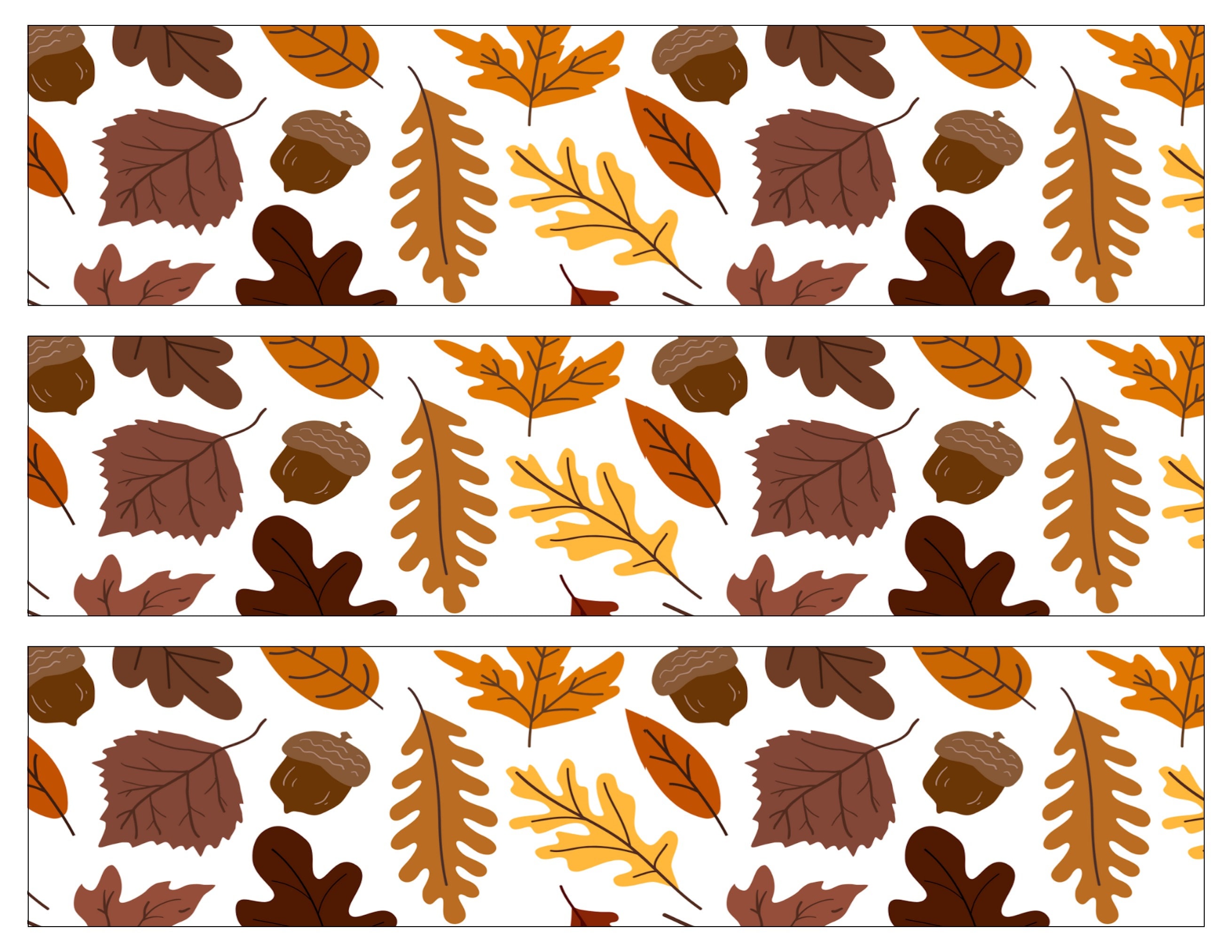 Autumn Leaves Bulletin Board Border 6 Printable Designs - Etsy