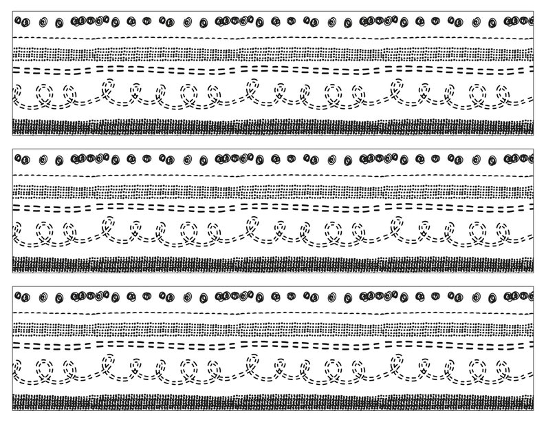 Black & White Doodles Bulletin Board Border 4 Printable Designs - Etsy