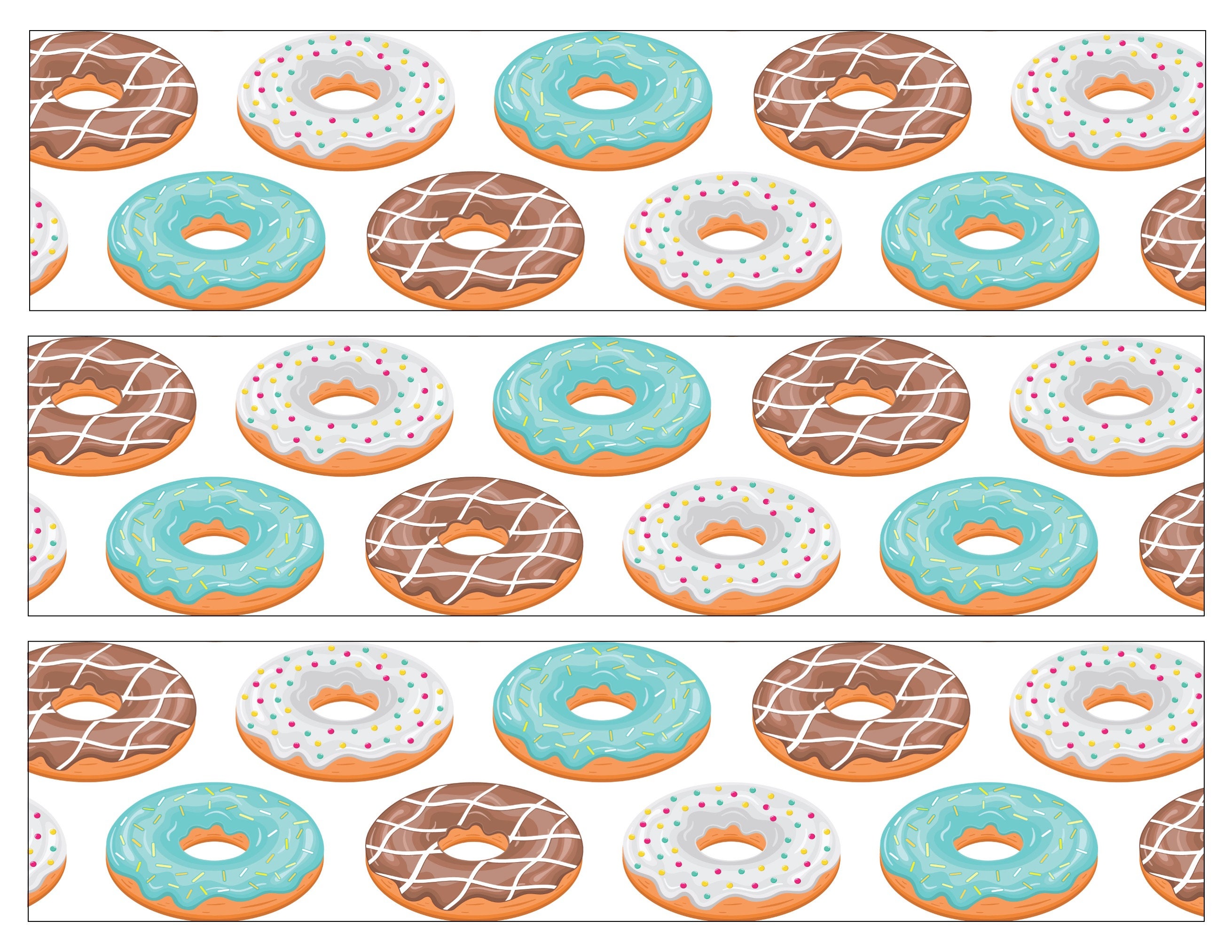 Donut Bulletin Board Border 6 Printable Designs - Etsy