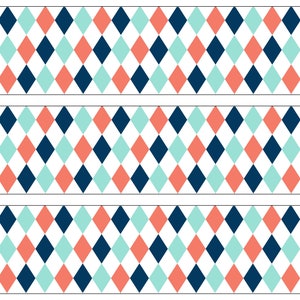 Coral and Blue Bulletin Board Border 12 Printable Designs School Border ...