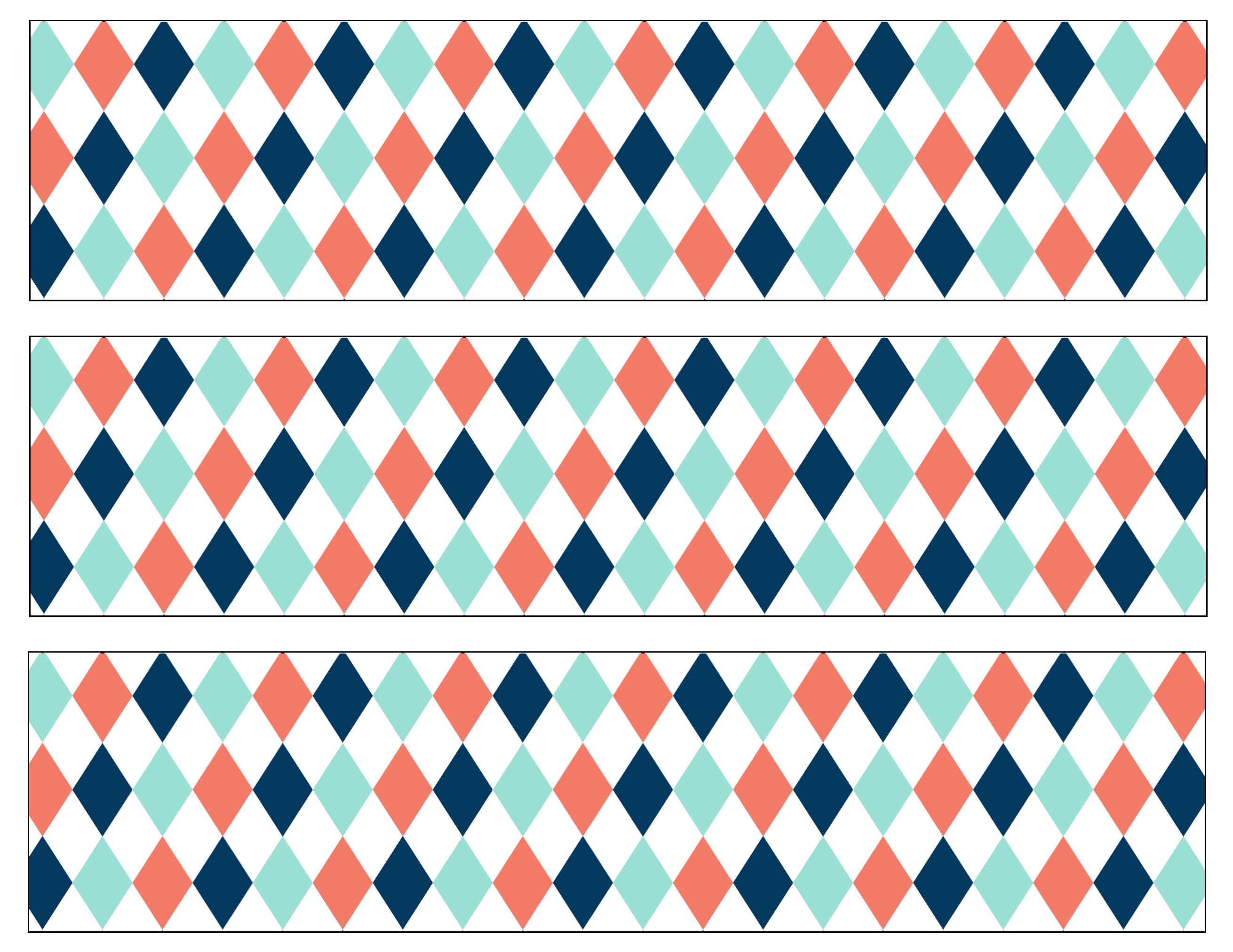 Coral and Blue Bulletin Board Border 12 Printable Designs School Border ...