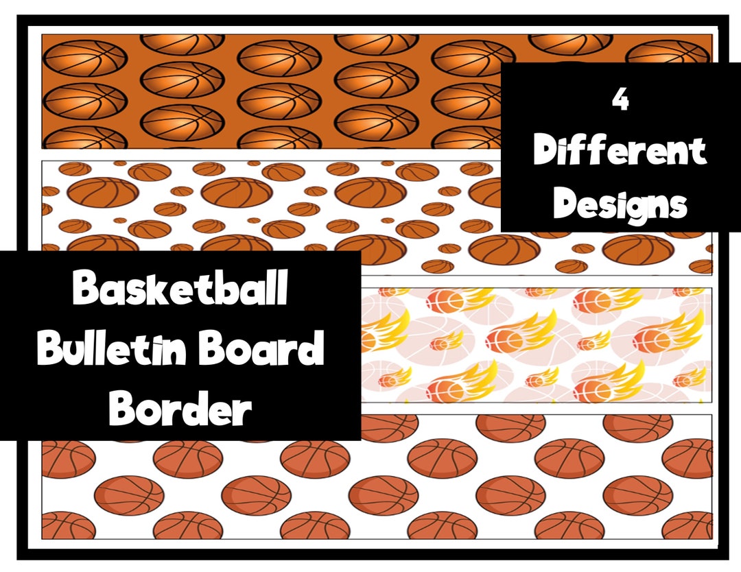 Basketball Bulletin Board Border 4 Printable Designs - Etsy