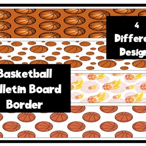 Basketball Bulletin Board Border 4 Printable Designs - Etsy