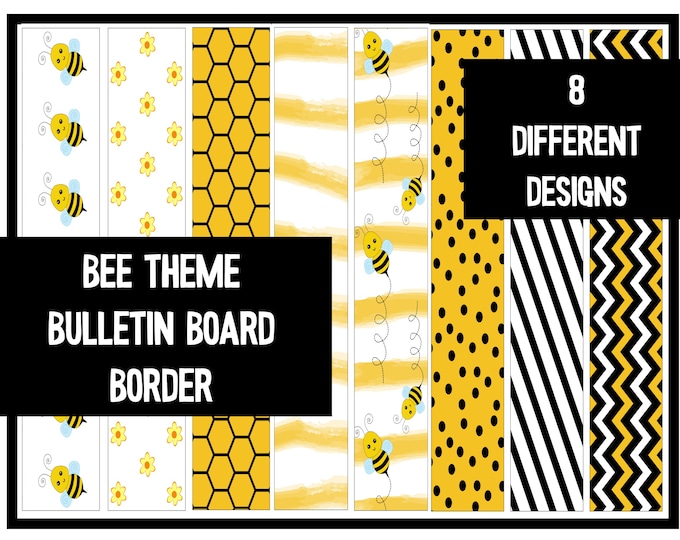 Bumblebee Bulletin Board Border 8 Printable Designs - Etsy