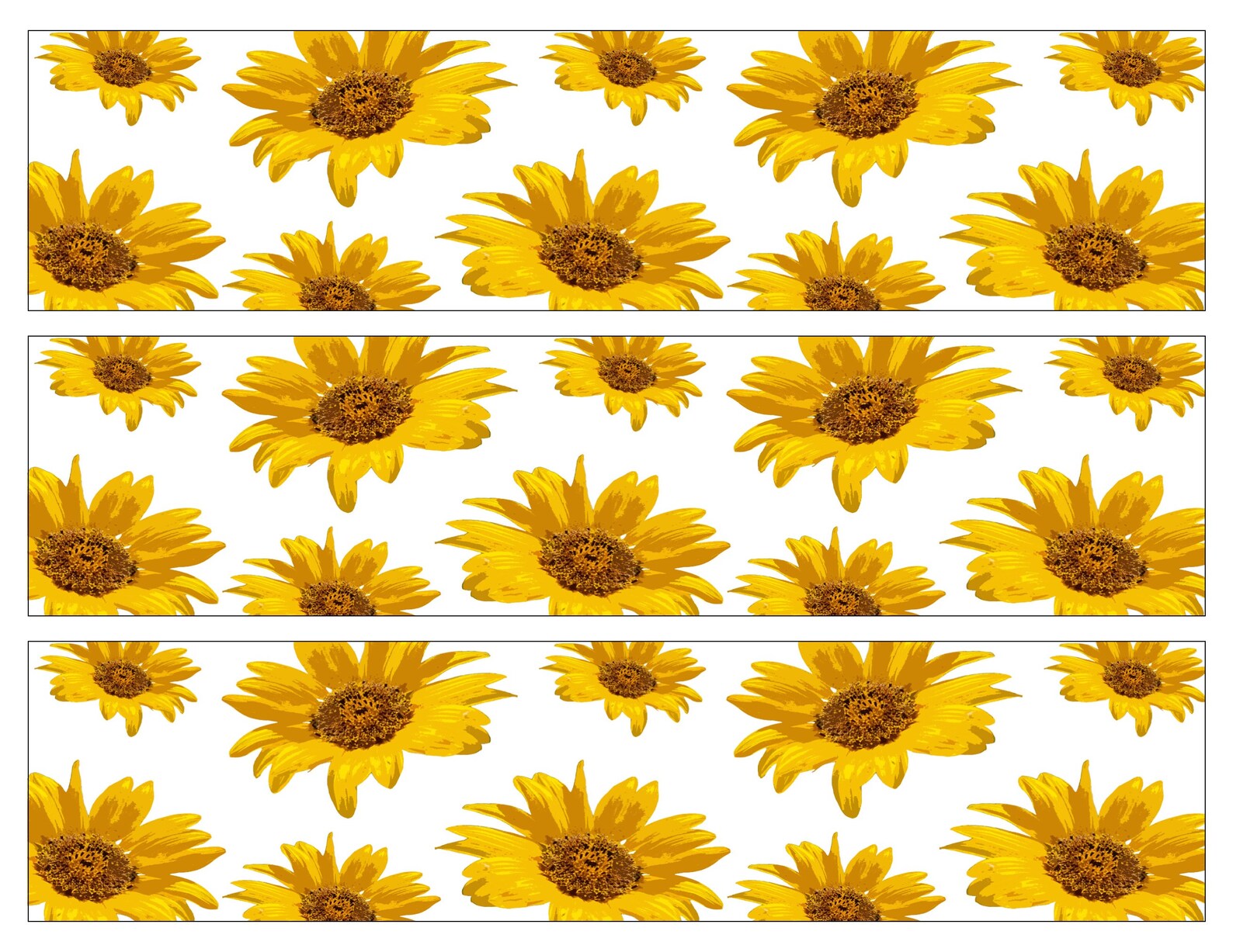Sunflower Bulletin Board Border 5 Printable Designs - Etsy