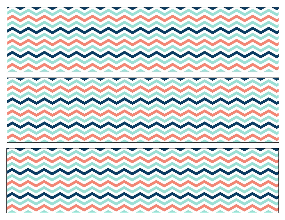 Coral and Blue Bulletin Board Border 12 Printable Designs School Border ...