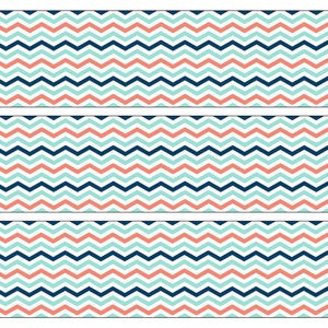 Coral and Blue Bulletin Board Border 12 Printable Designs School Border ...