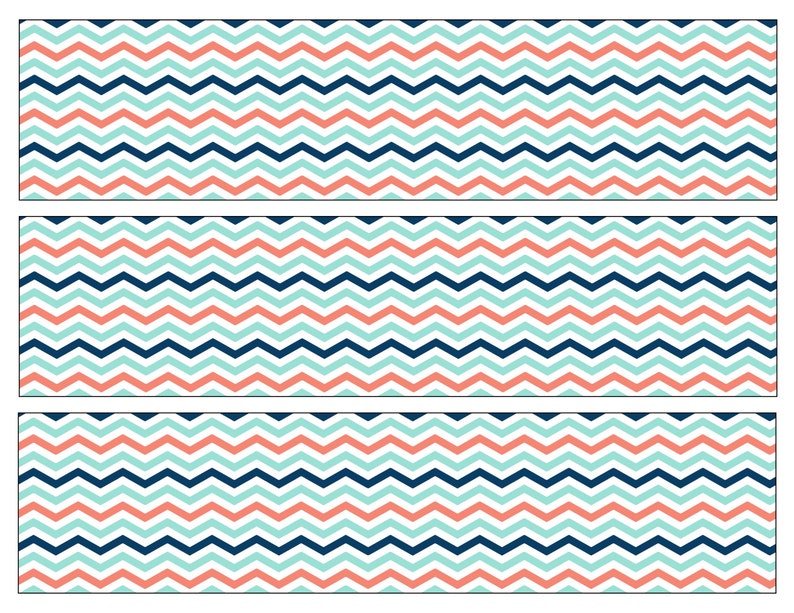 Coral and Blue Bulletin Board Border 12 Printable Designs School Border ...