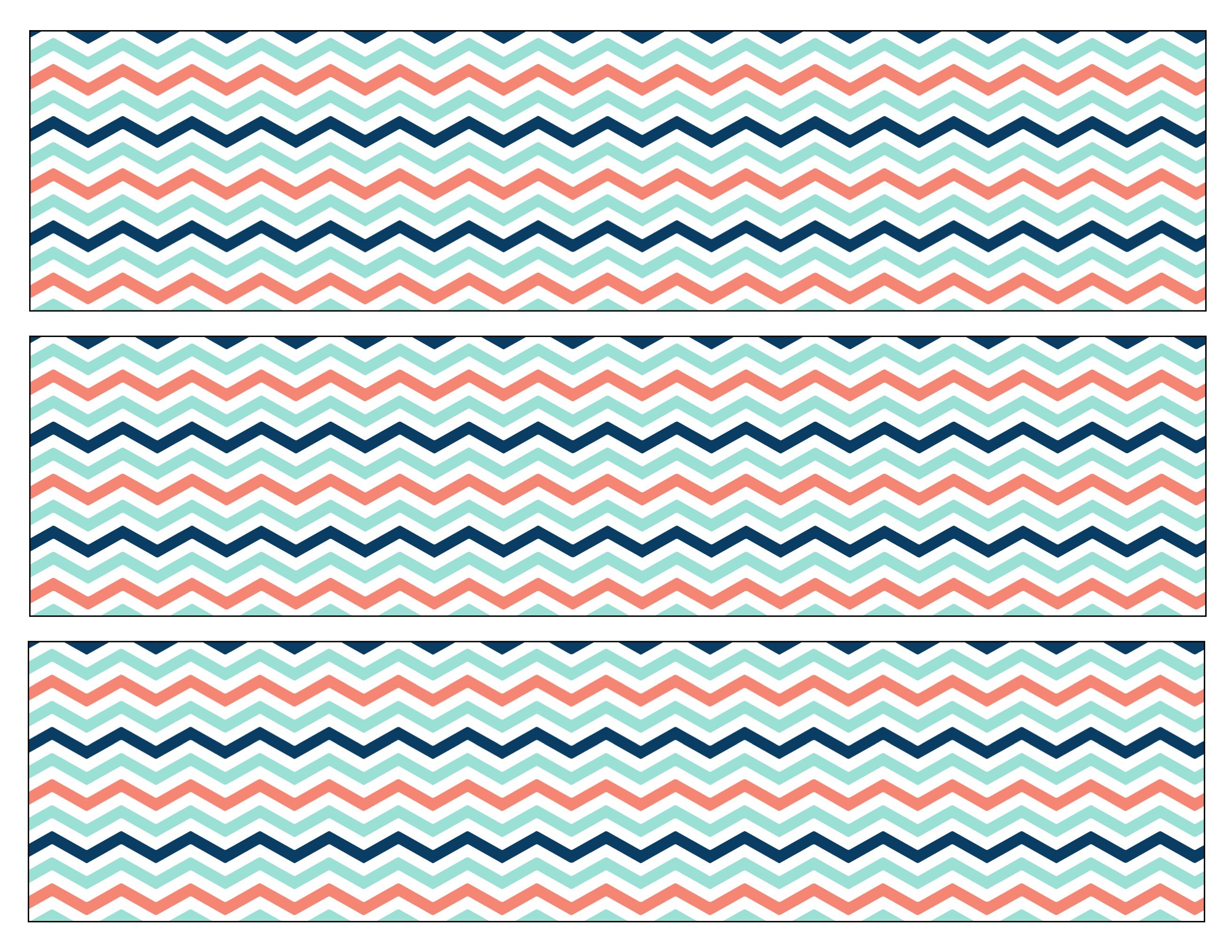 Coral and Blue Bulletin Board Border 12 Printable Designs School Border ...