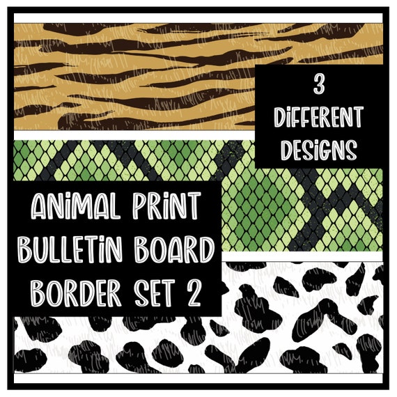 Animal Print Bulletin Board Border 3 Printable Designs - Etsy