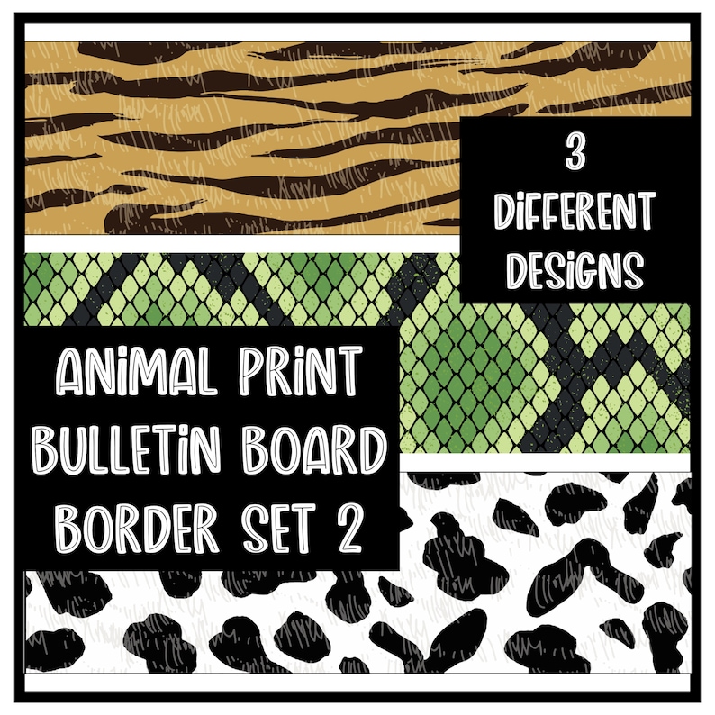 Animal Print Bulletin Board Border 3 Printable Designs - Etsy