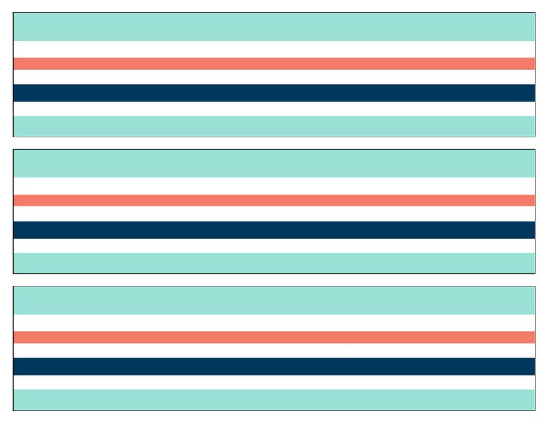Coral and Blue Bulletin Board Border 12 Printable Designs School Border ...