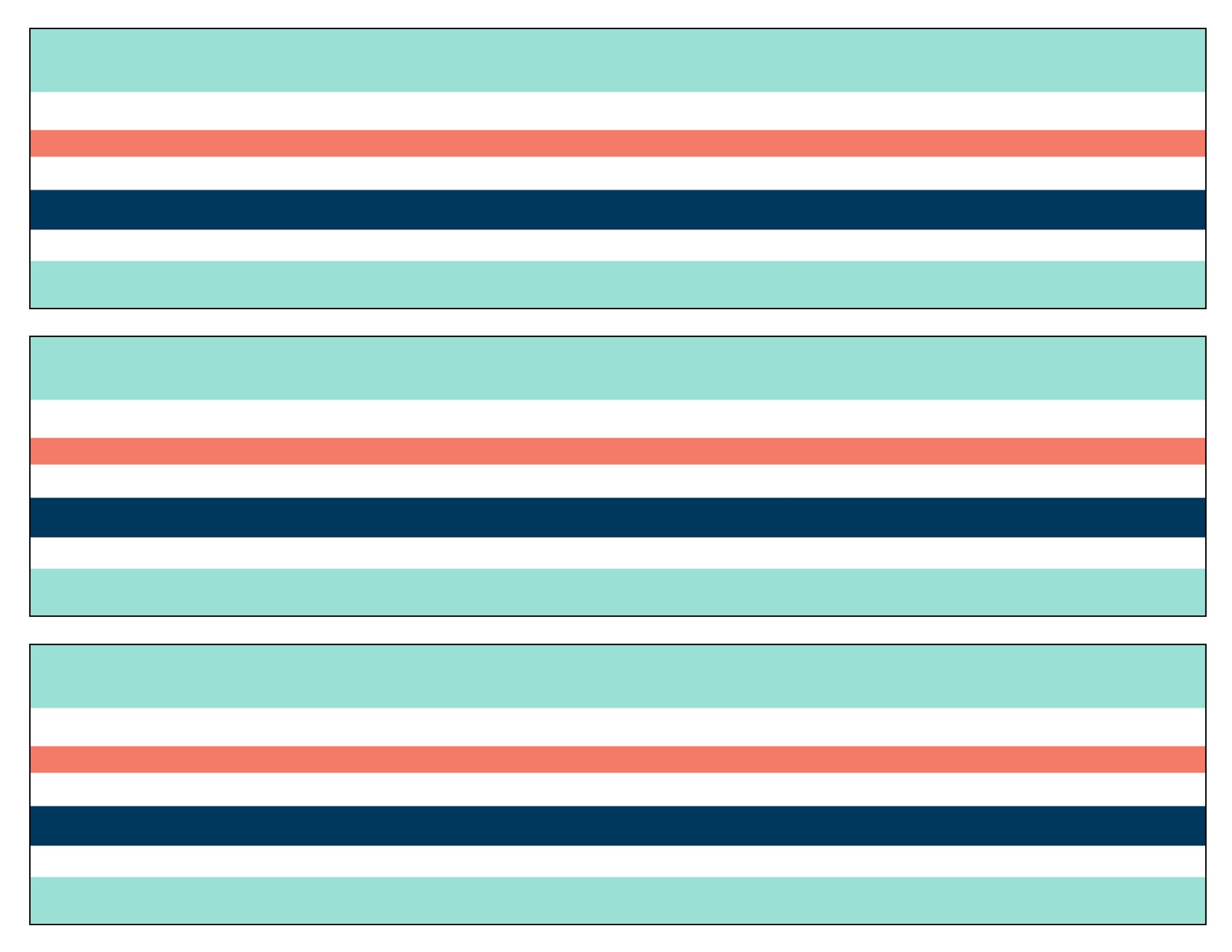 Coral and Blue Bulletin Board Border 12 Printable Designs School Border ...