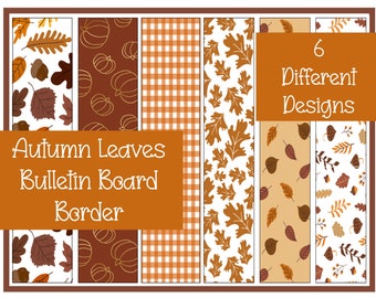 Printable Fall Borders bulletin Board 6 Designs Included - Etsy