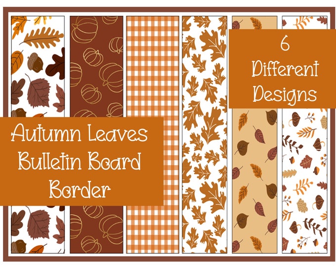 Autumn Leaves Bulletin Board Border 6 Printable Designs - Etsy