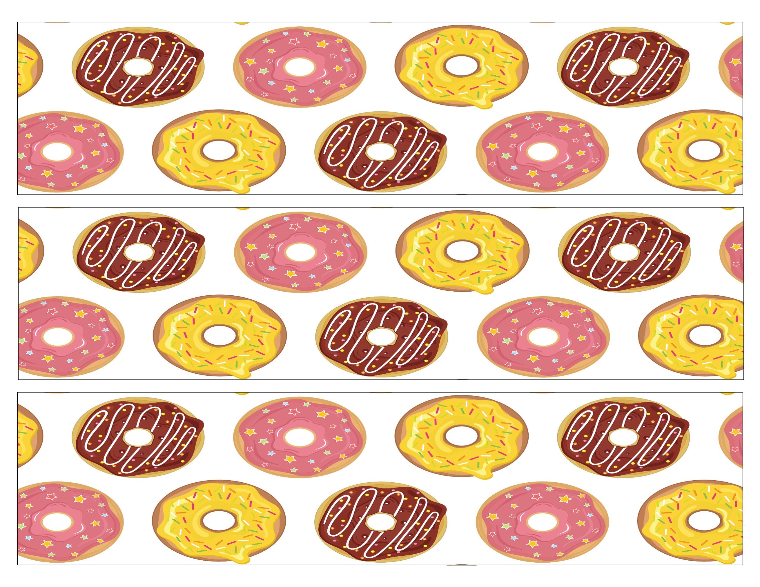 Donut Bulletin Board Border 6 Printable Designs - Etsy