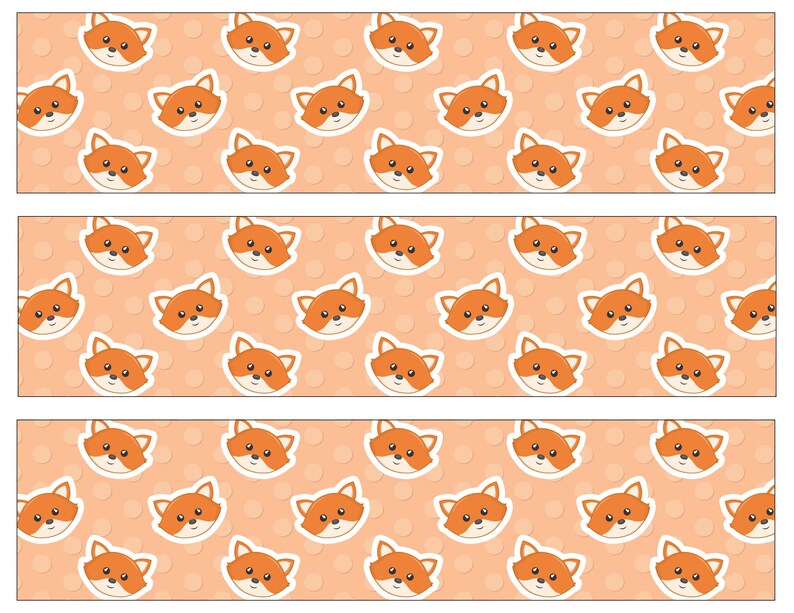 Fall Fox Bulletin Board Border 6 Printable Designs - Etsy
