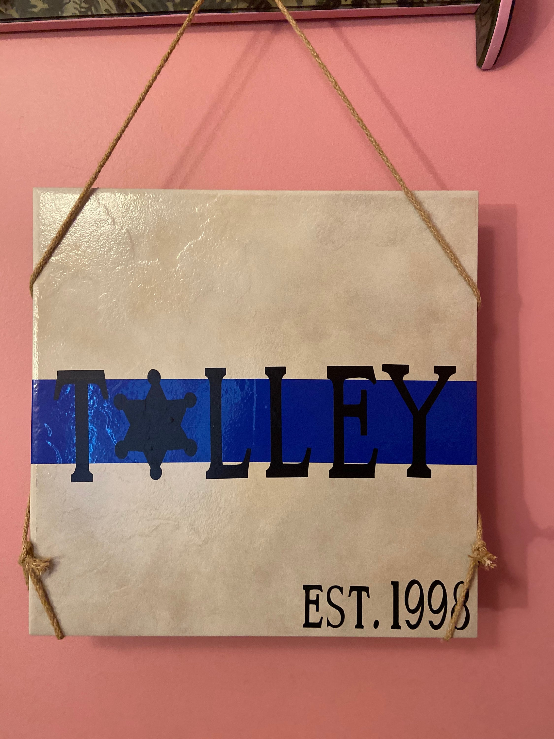 Thin Blue Line Tile - Etsy