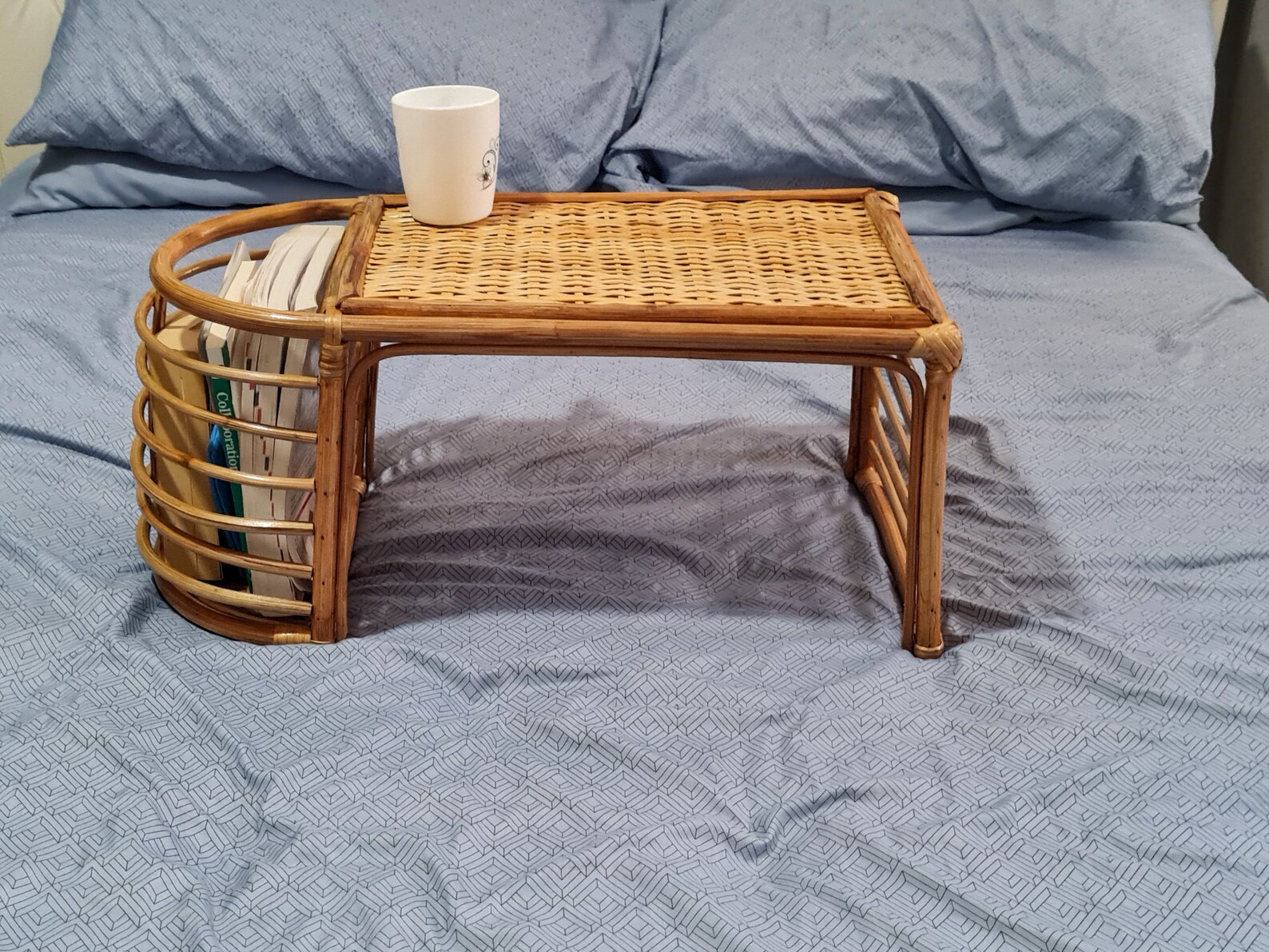 Rattan Bed Tray Boho Bed Table Rattan Bed Table Bamboo Bed - Etsy