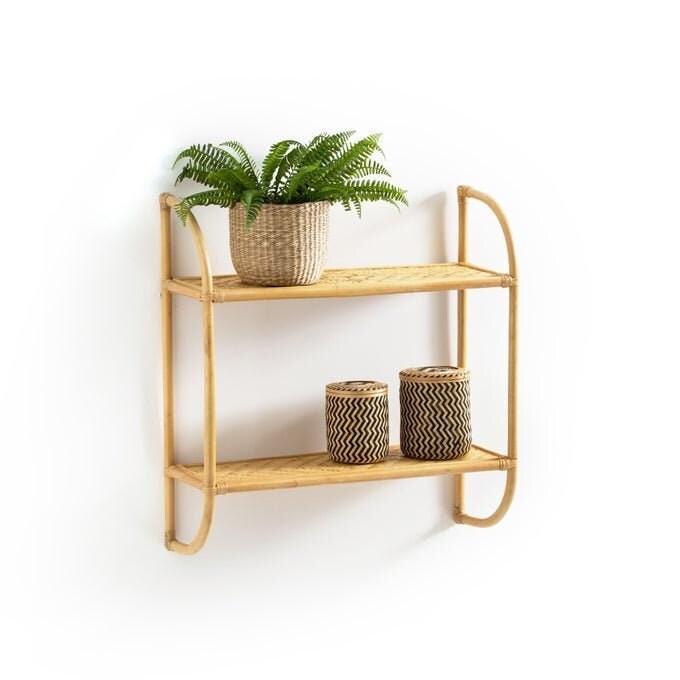 Rattan Wall Shelf Rattan Minimalist Shelf Rattan Simple Rack Floating ...